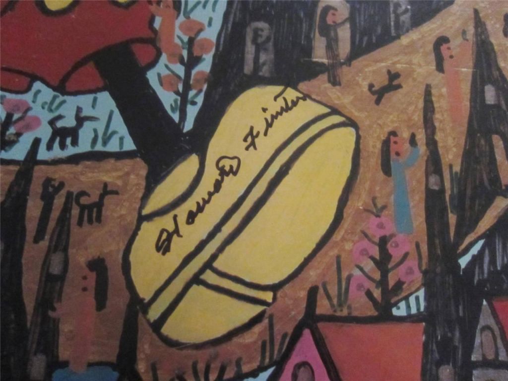 Howard Finster Rare Signed Art of Mickey Mouse In Kid's World Print ...