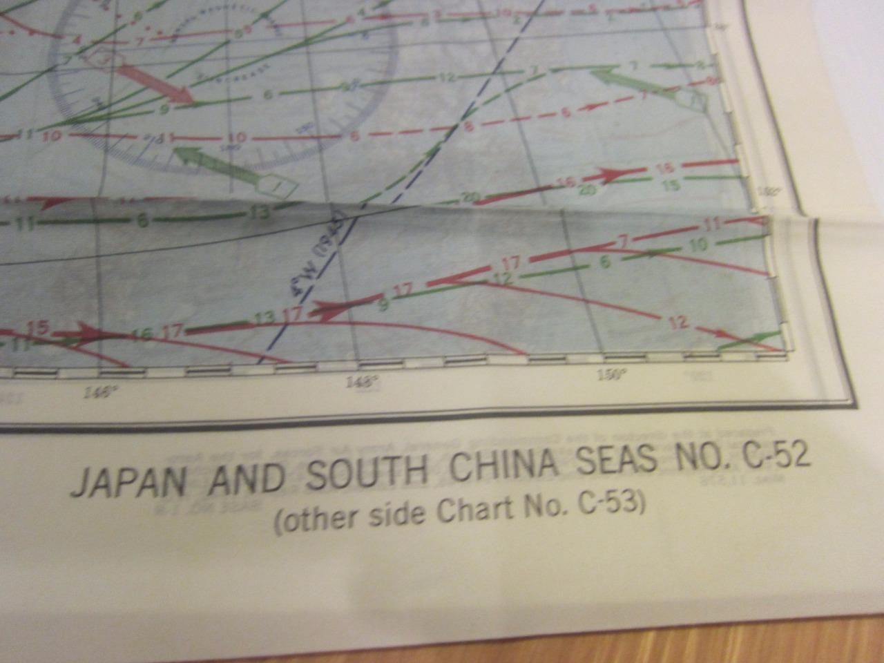 WWII Escape Survival Map C-52 C-53, US AAF Japan South East China Sea ...