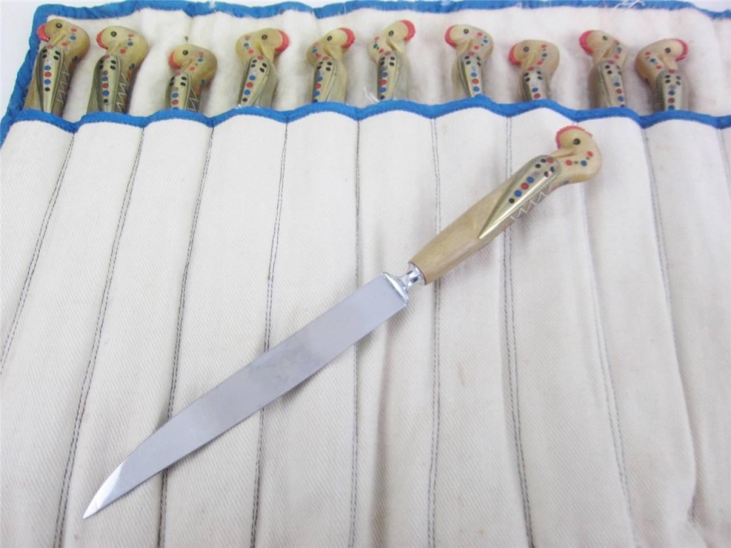Jezzine Ware S&A Haddad Lebanon Firebird Set 11 Steak Knives RARE ...